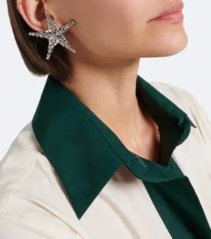 Alessandra Rich Crystal-embellished Star Earrings