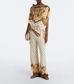 La DoubleJ Club Printed Wide-leg Pants