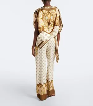 La DoubleJ Club Printed Wide-leg Pants
