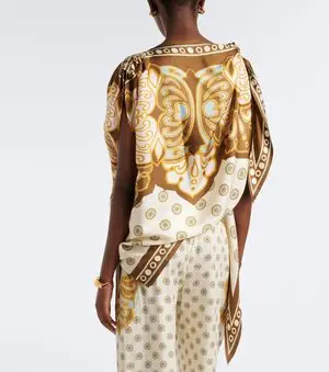 La DoubleJ Printed Silk Twill Top - Multicoloured