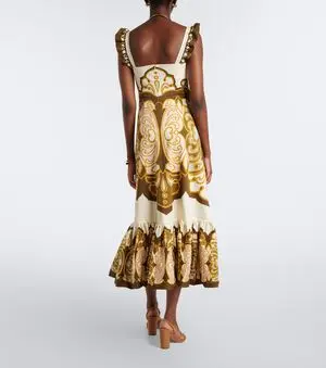 La DoubleJ Gingerbread Printed Midi Dress