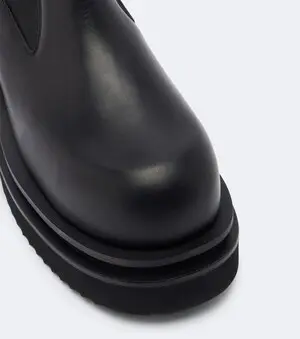 Rick Owens Beatle Leather Platform Chelsea Boots
