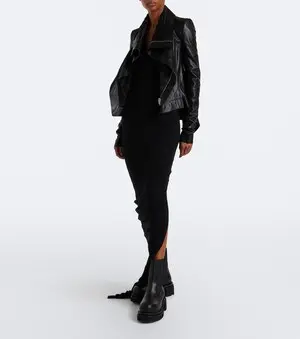Rick Owens Beatle Leather Platform Chelsea Boots