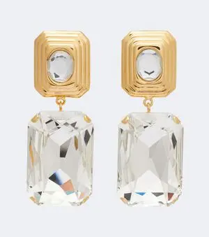 Alessandra Rich Crystal-embellished Clip-on Earrings - Gold