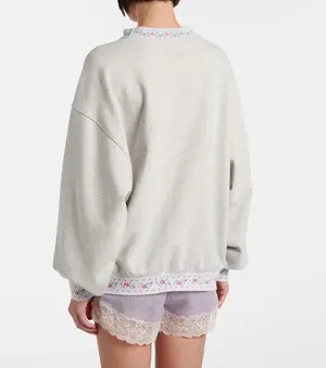 Chloé Embroidered Cotton Crewneck Sweatshirt