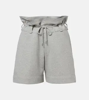 Dries Van Noten Melange Cotton Jersey Drawstring Waist Shorts - Grey