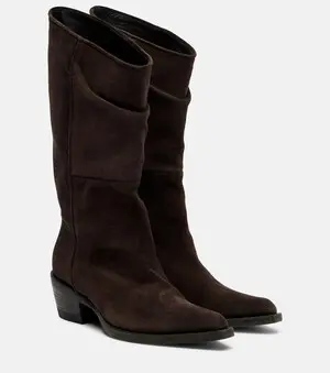 Khaite Clive Suede Knee-high Boots - Brown