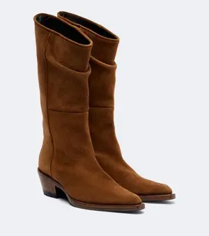 Khaite Suede Mid-calf Boots - Brown