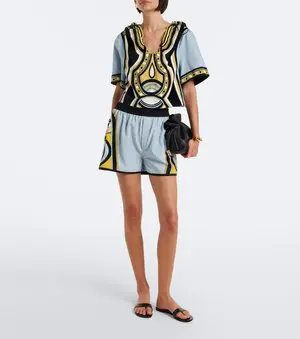 La DoubleJ Printed Cotton Terry Pull-on Shorts
