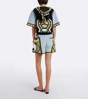 La DoubleJ Printed Cotton Terry Pull-on Shorts