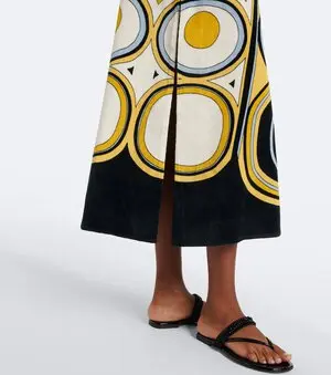 La DoubleJ Totem Printed Cotton Midi Dress