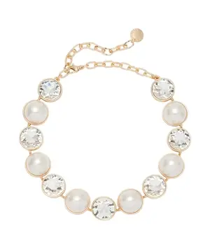 Carolina Herrera Crystal And Faux Pearl Necklace - White
