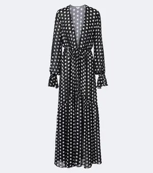 ALEXANDRA MIRO Clementine Polka-dot Maxi Dress - Black