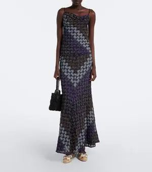 Missoni Eva Lamé Espadrille Wedges With Jute Trim