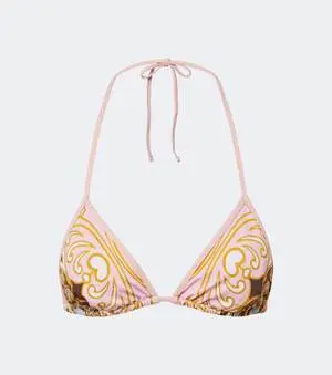 La DoubleJ Printed Bikini Top - Pink