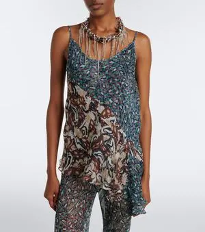 Dries Van Noten Printed Asymmetrical Top - Multicoloured
