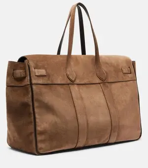 Brunello Cucinelli Large Suede Tote Bag - Brown