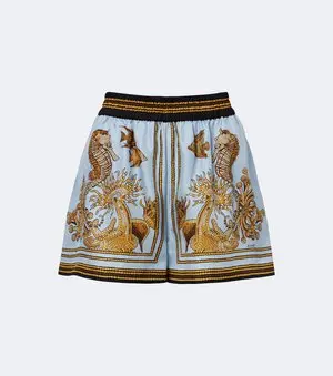 La DoubleJ Printed Silk Twill Pull-on Shorts - Multicoloured
