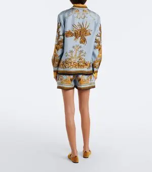 La DoubleJ Printed Silk Twill Pull-on Shorts