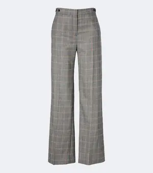 Stella McCartney Checked Wool Wide-leg Pants