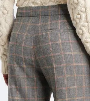 Stella McCartney Checked Wool Wide-leg Pants