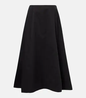 Balenciaga Cotton Twill Midi Skirt - Black