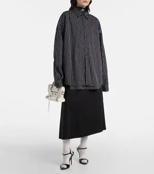 Balenciaga Cotton Twill Midi Skirt - Black