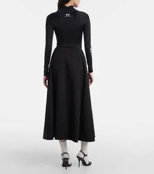 Balenciaga Cotton Twill Midi Skirt - Black