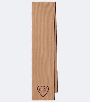 Chloé Encœur Wool And Cashmere Scarf