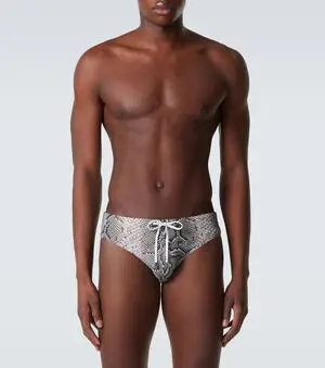 TOM FORD Snake Print Swim Briefs