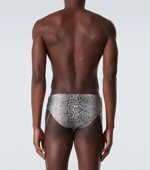 TOM FORD Snake Print Swim Briefs