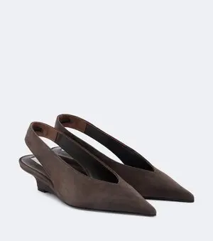 TOTEME Suede Wedges - Brown