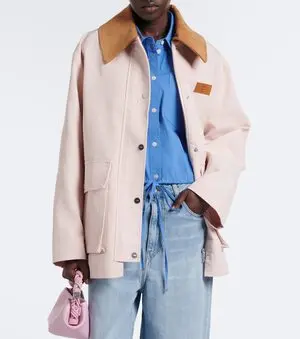 GANNI Cotton-blend Shirt With Drawstring Hem - Blue