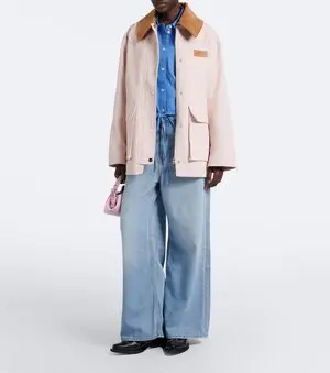 GANNI Cotton-blend Shirt With Drawstring Hem - Blue