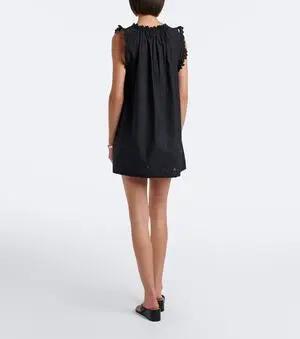 DÔEN Broderie Anglaise Cotton Mini Dress - Black
