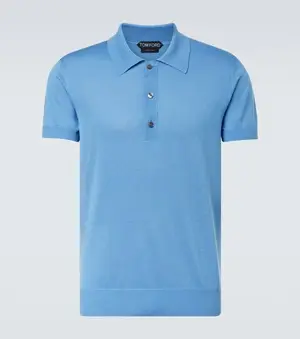 TOM FORD Silk And Linen Polo Sweater - Blue