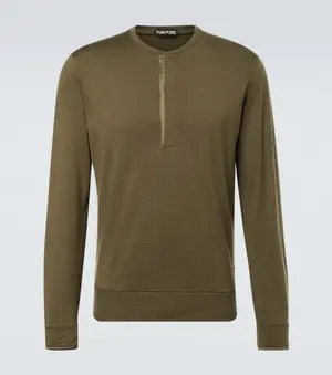 TOM FORD Wool, Cashmere, And Silk Henley Shirt