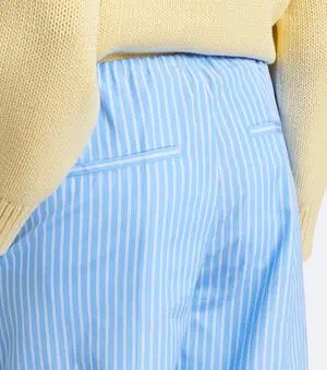 TOTEME Striped Cotton Poplin Wide-leg Pants
