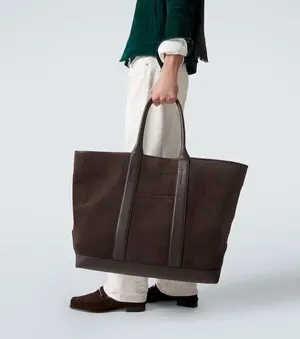 TOM FORD Suede Tote Bag With Leather Trim