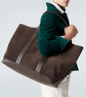TOM FORD Suede Tote Bag With Leather Trim