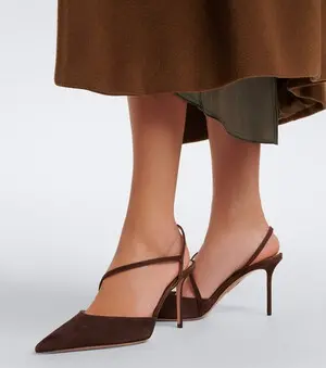 AQUAZZURA Dynasty Slingback Pumps - Brown