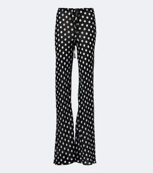 ALEXANDRA MIRO Scarlett Polka-dot Flared Pants