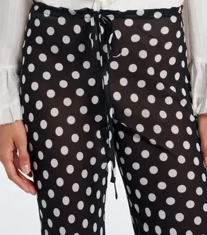 ALEXANDRA MIRO Scarlett Polka-dot Flared Pants