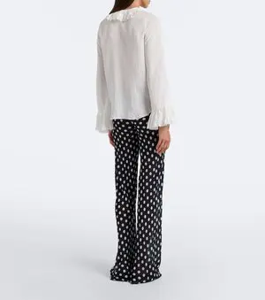 ALEXANDRA MIRO Scarlett Polka-dot Flared Pants