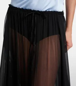 Chloé Ruffled Sheer Silk Maxi Skirt