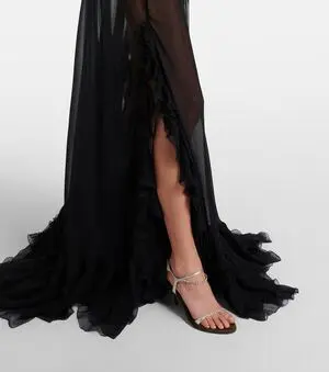 Chloé Ruffled Sheer Silk Maxi Skirt