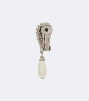 Alessandra Rich Crystal And Faux Pearl Clip-on Earrings