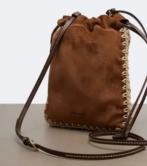 Prada Suede Phone Pouch - Brown