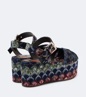 Missoni Julia Lamé Platform Sandals - Blue