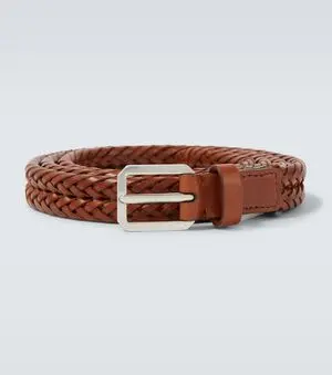 TOM FORD Braided Leather Belt - Brown